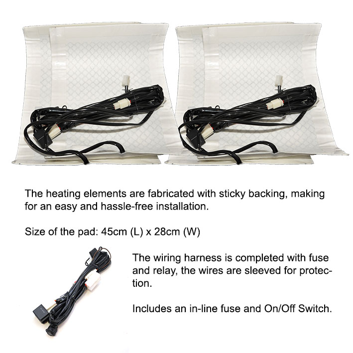 Carbon Fibre Element Heated Seat Retrofit Kit for Two Seat